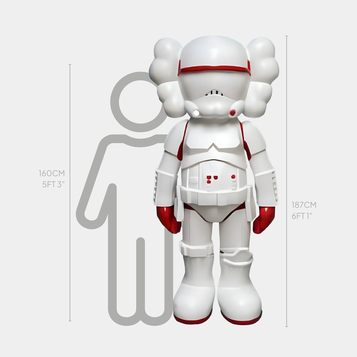 Red & White Iconify Enforcer Sculpture - 187cm – Modern Muse Studio